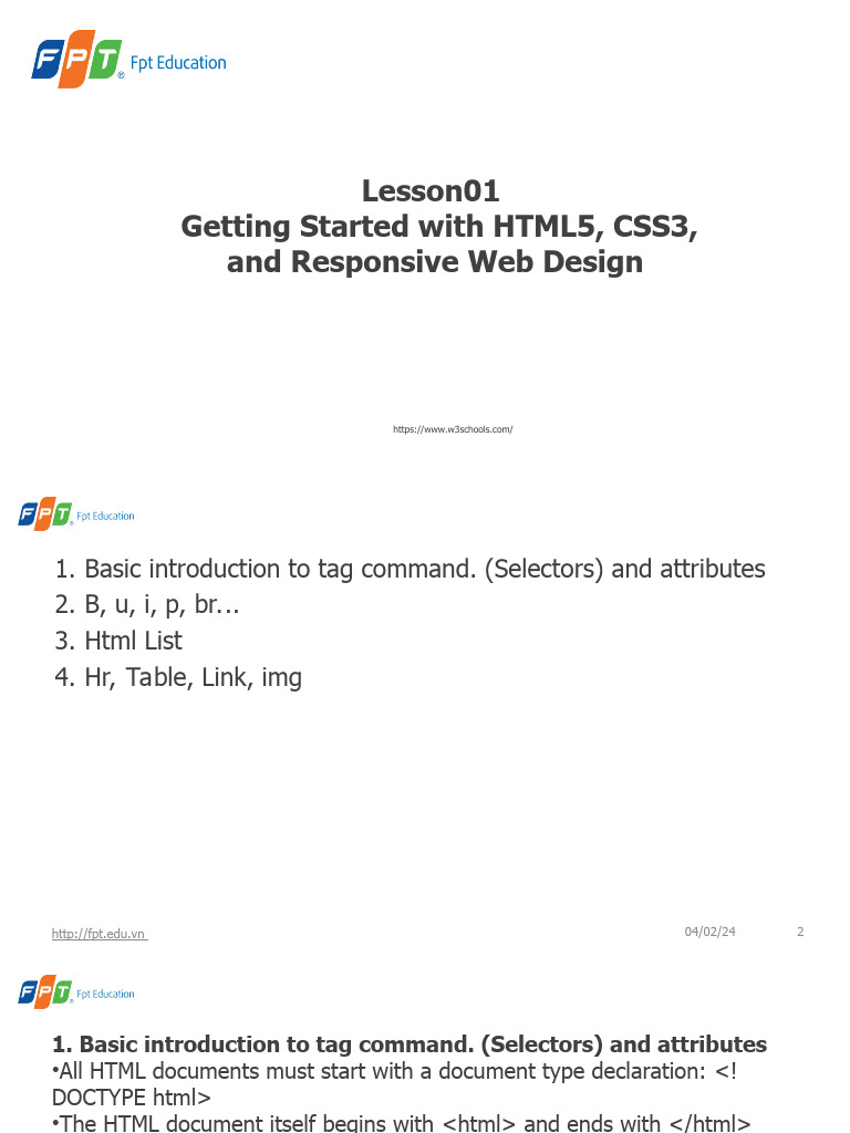 Slide 02 | PDF | Html Element | Html