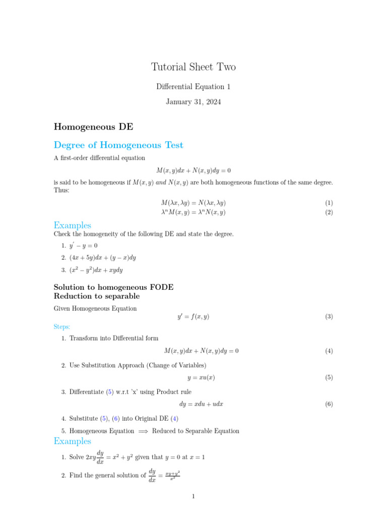 Differential Equations Guide | PDF | Differential Equations | Equations