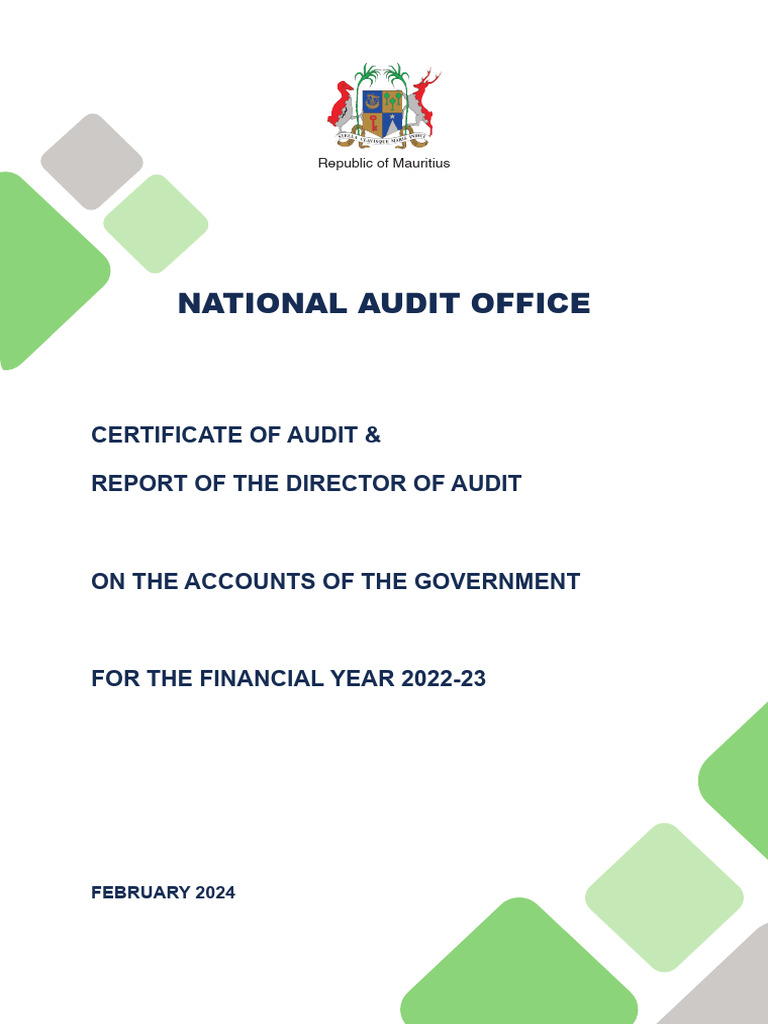 National Audit Report 2022-23 Mauritius | PDF | Audit Committee | Audit