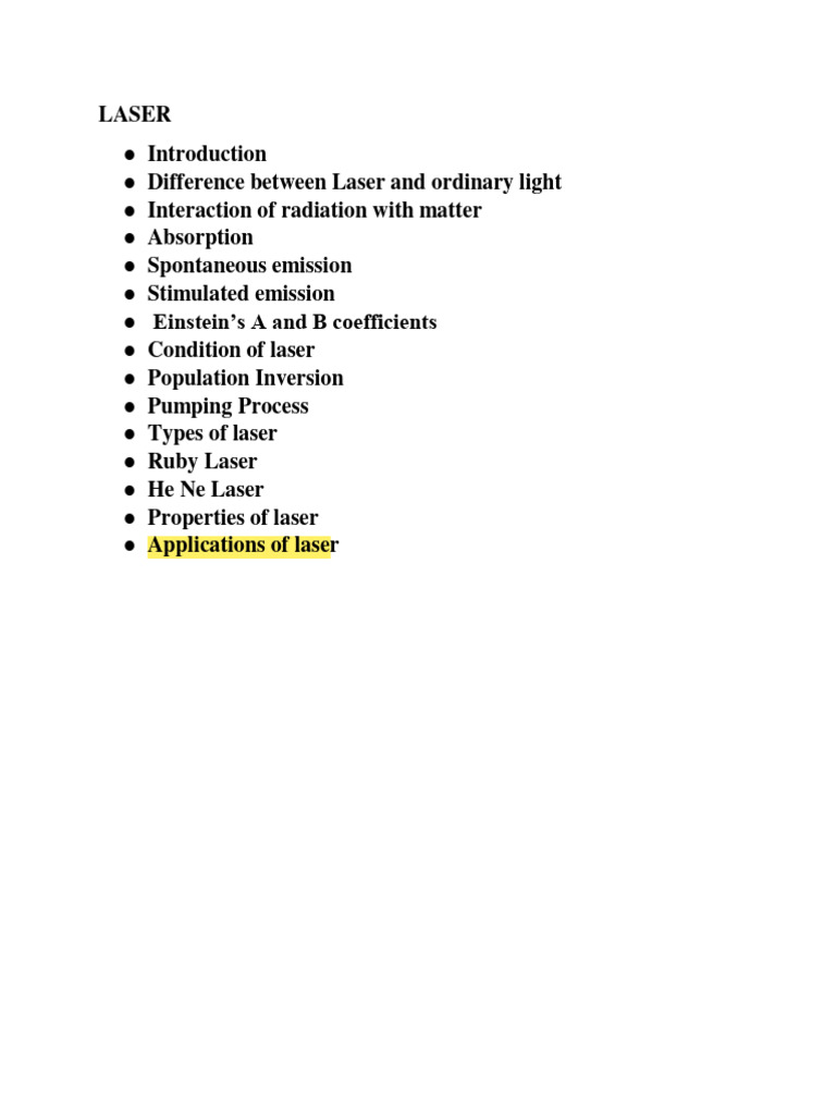 Laser Note | PDF | Laser | Emission Spectrum