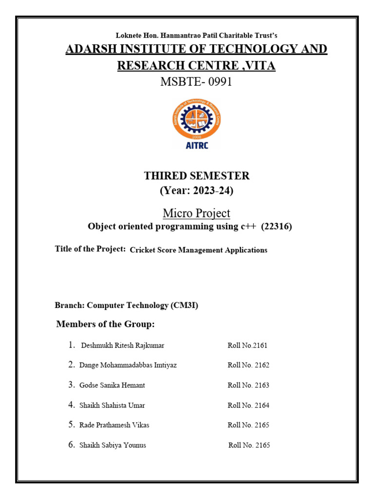 Oopfinalmicroproject | PDF | Computer Programming | Information
