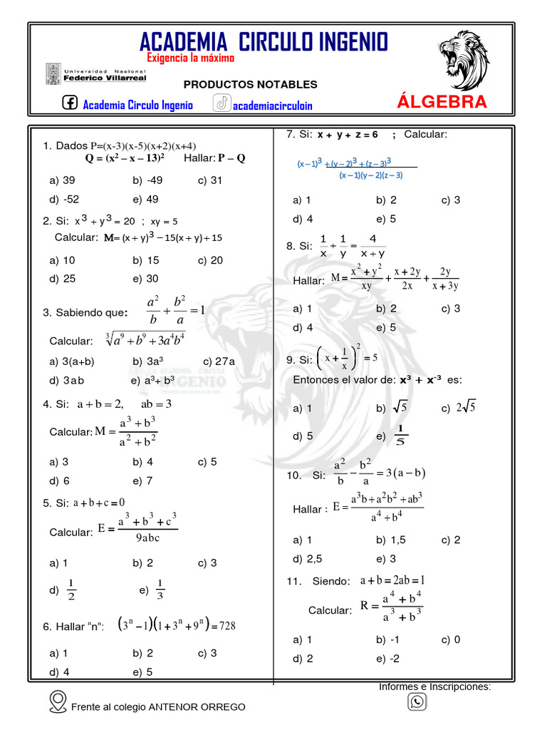 ÁLGEBRA 3-A | PDF | Ajedrez