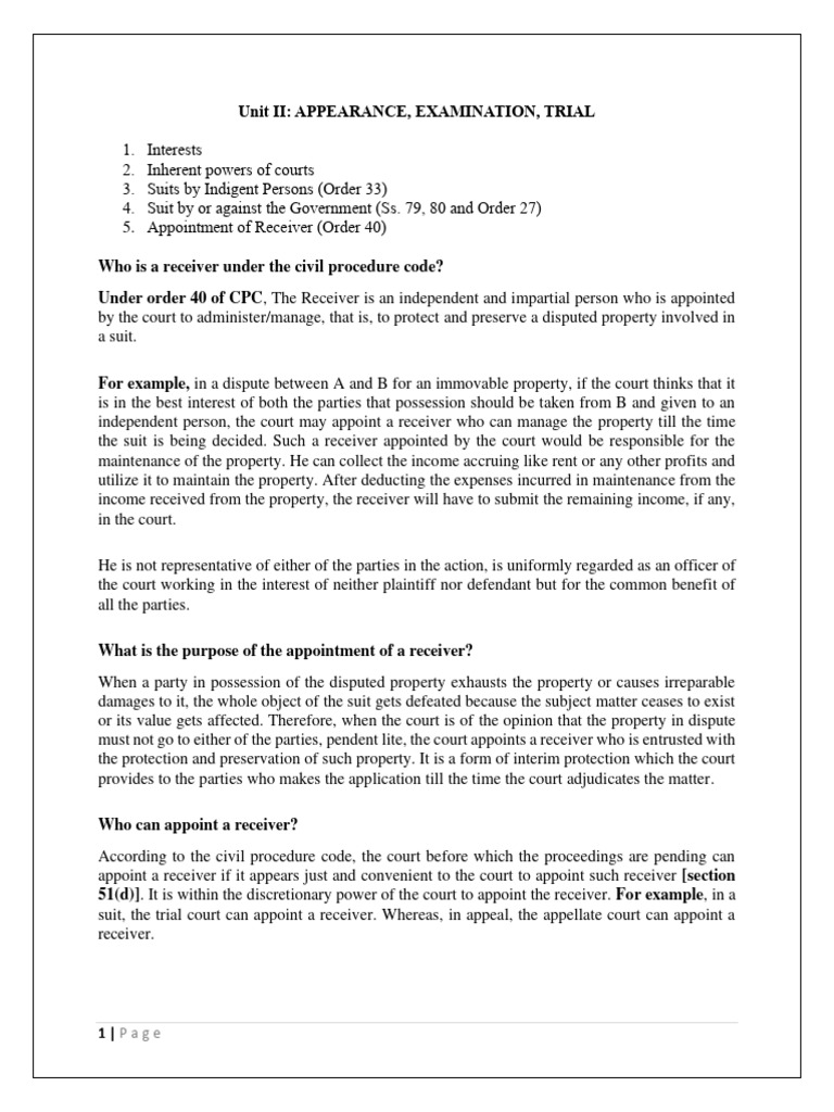 CPC Unit II Notes | PDF | Lawsuit | Legal Remedy CPC Unit II Notes | PDF | Lawsuit | Legal Remedy