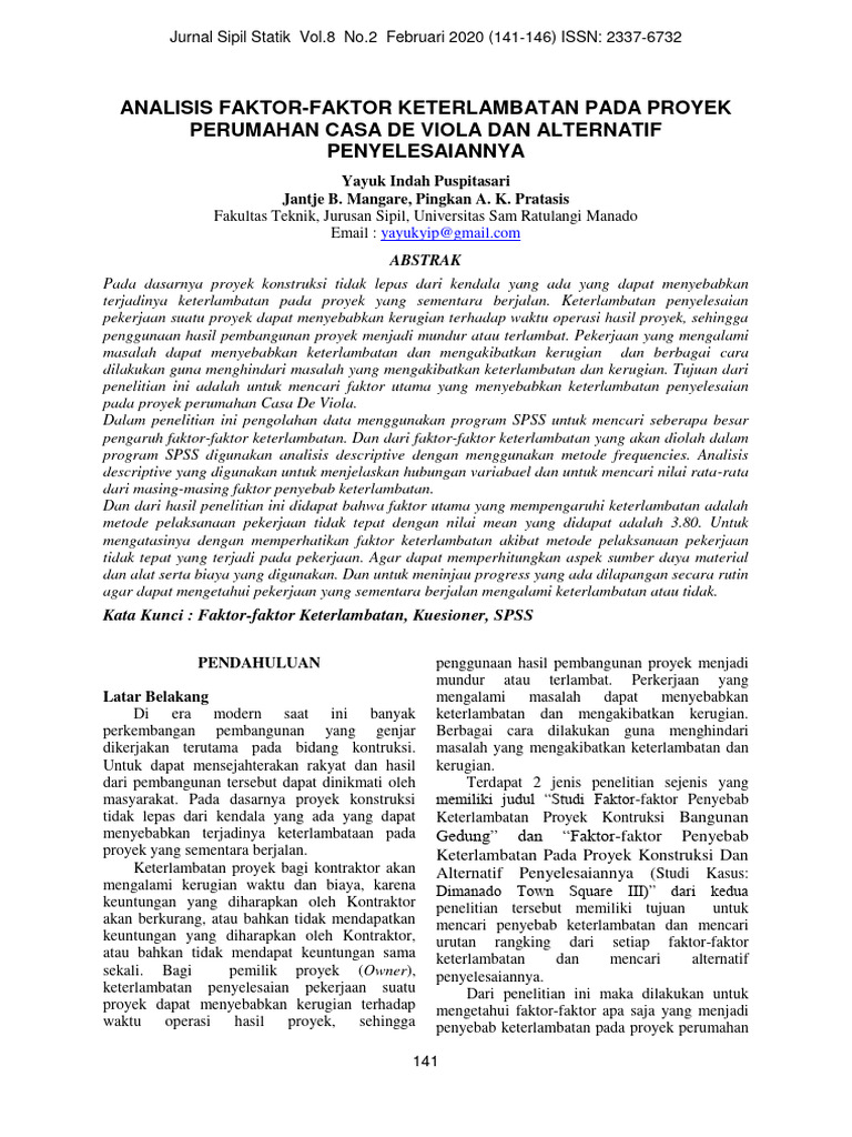 Analisis Keterlambatan Proyek Casa De Viola | PDF