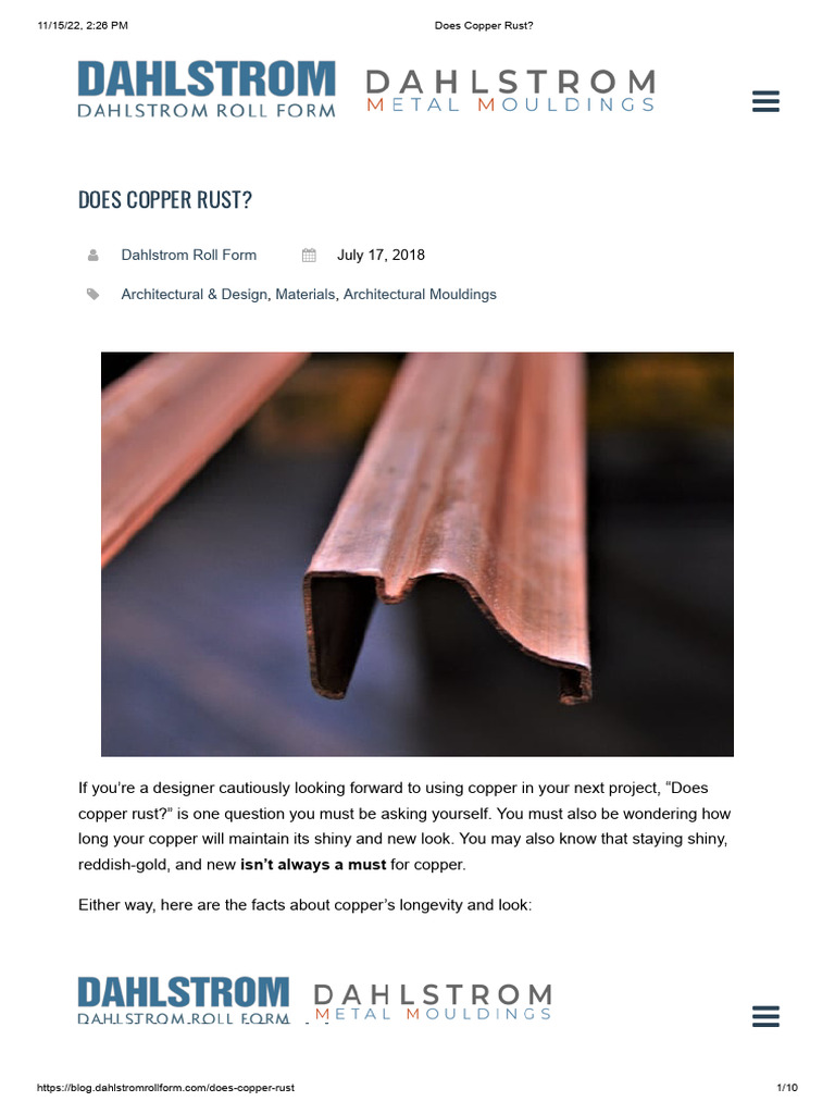 Does Copper Rust | PDF | Rust | Corrosion