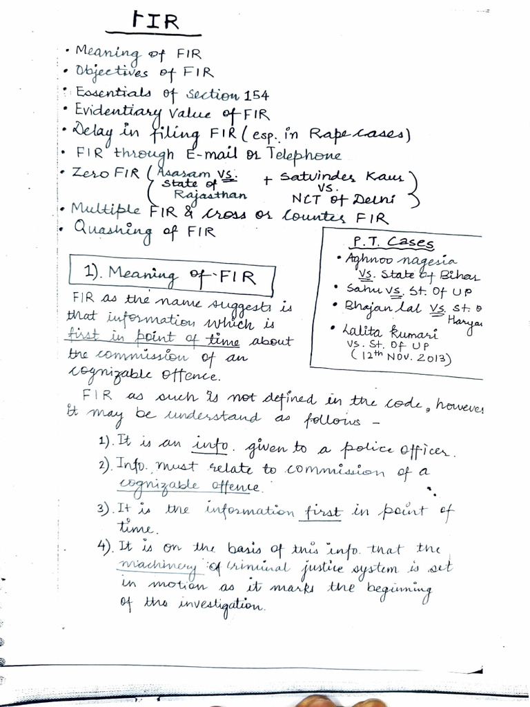 FIR notes | PDF