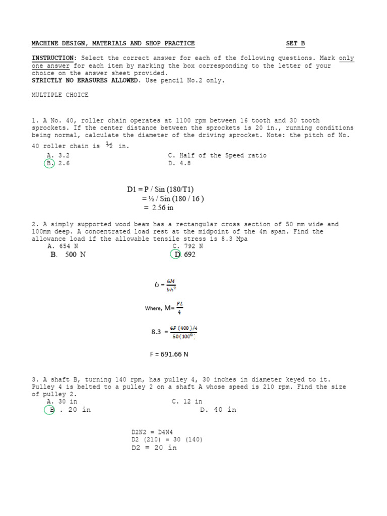 FEB 2022 - MDSP REVIEWER | PDF | Belt (Mechanical) | Stress (Mechanics)