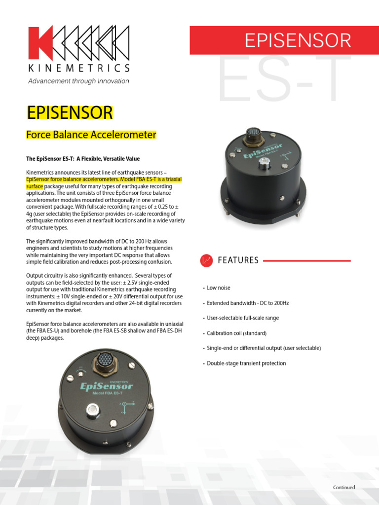 A.1.a. Episensor FBA ES-T | PDF | Accelerometer | Bandwidth (Signal ...
