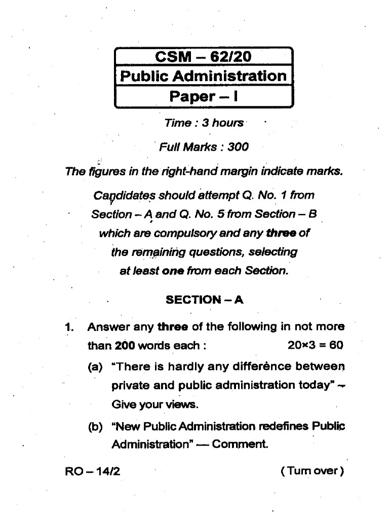 CSM Public Administration P I | PDF