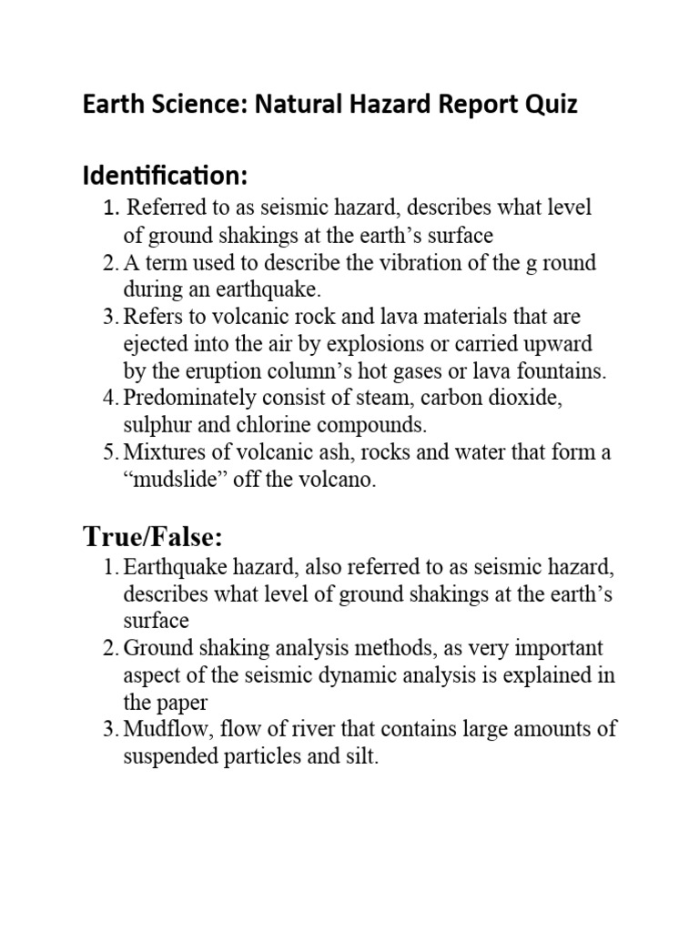 Earth Science G3 Report QUIZ | PDF