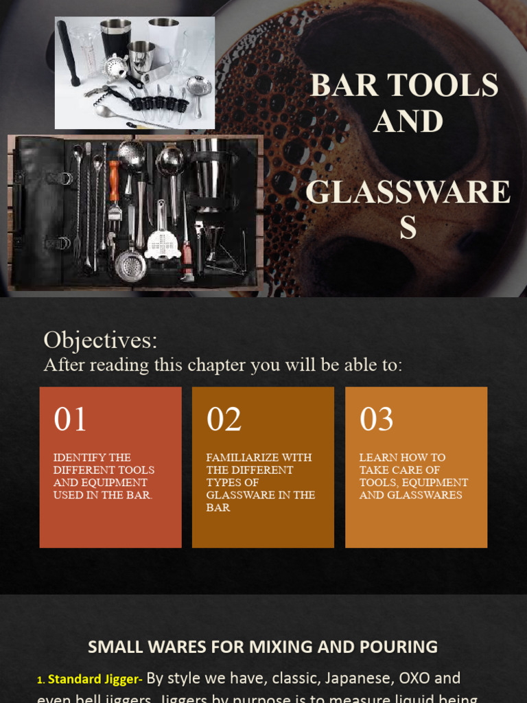 Essential Bar Tools and Glassware Guide | PDF | Drink