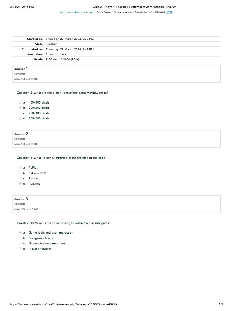 Quiz 2 - Player | PDF | Software | Computer Graphics