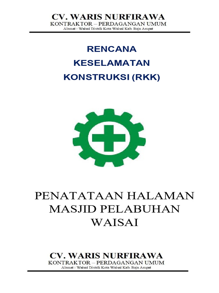 Rencana Keselamatan Kerja (RK3K) | PDF