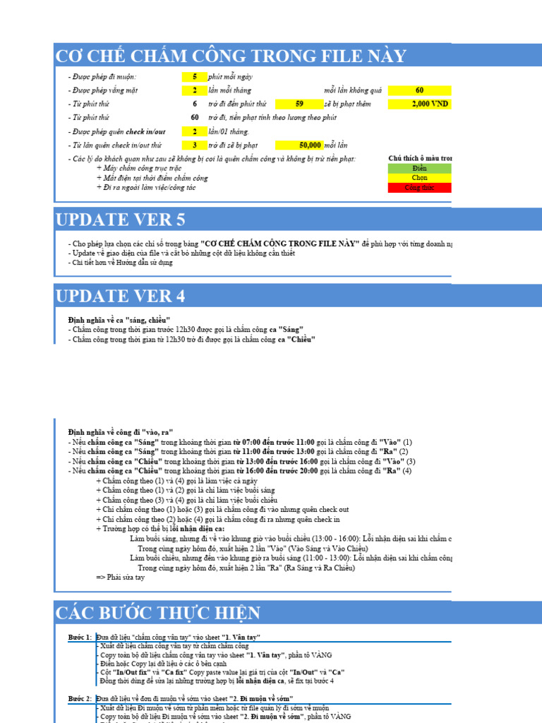 Bieu Mau Cham Cong | PDF