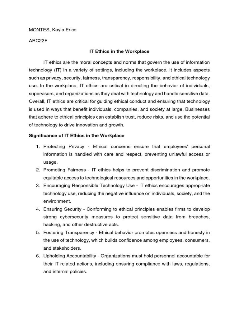 IT Ethics and Business Operations Guide | PDF | Privacy | Reputation