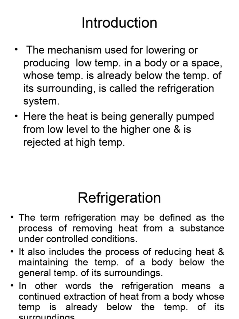 Refrigeration System Pdf Heat Refrigeration