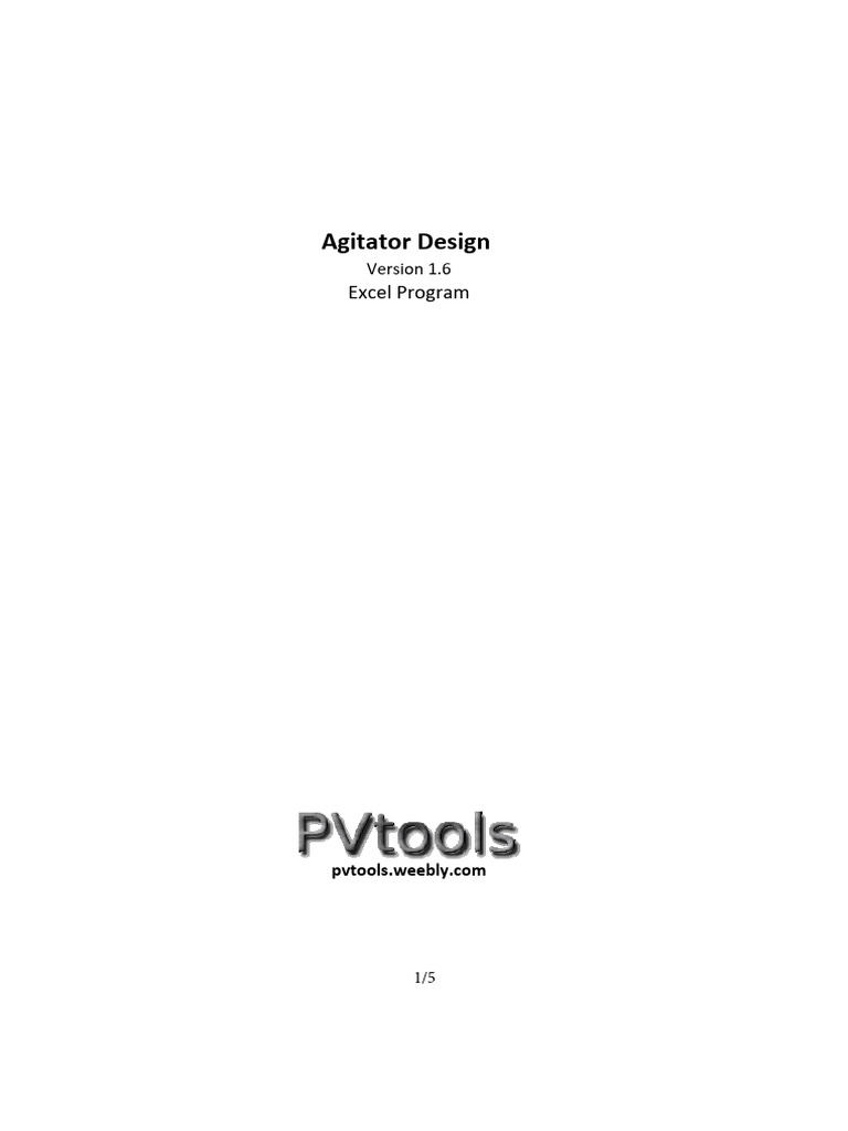 Agitator Design EP v1.6 | PDF | Mechanical Engineering | Manufactured Goods