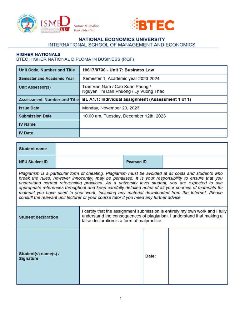 BL Assignment Sept 2023 | PDF | Turnitin | Information