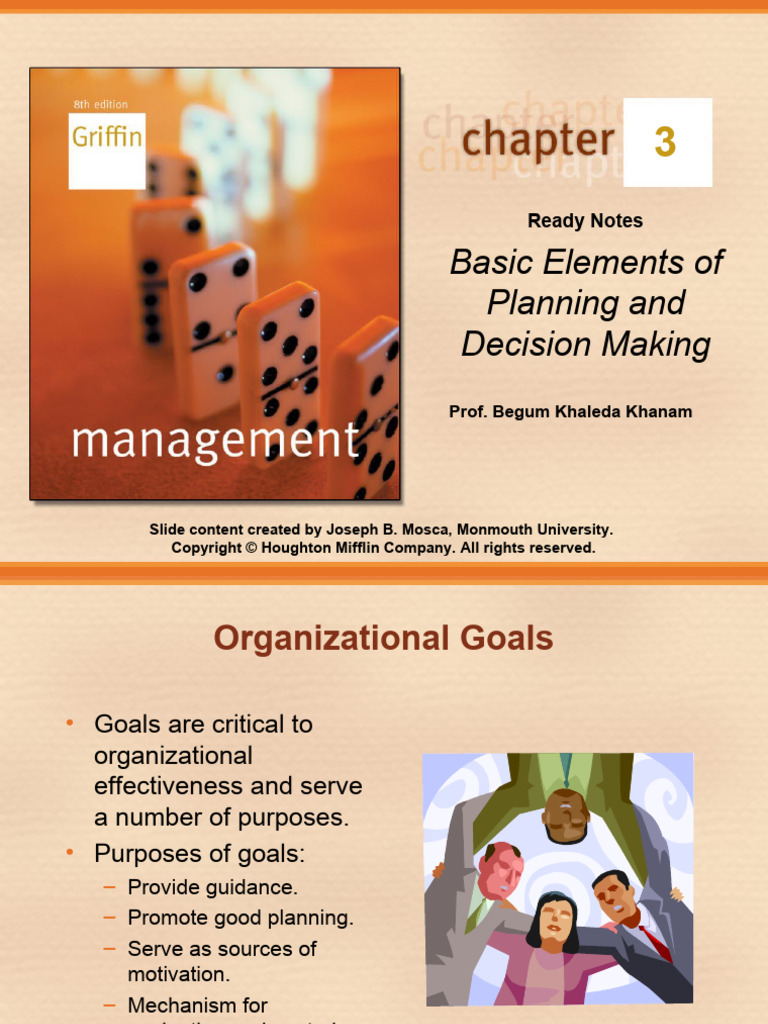Chapter 03 Basic Elements of Planning | PDF | Strategic Planning | Goal