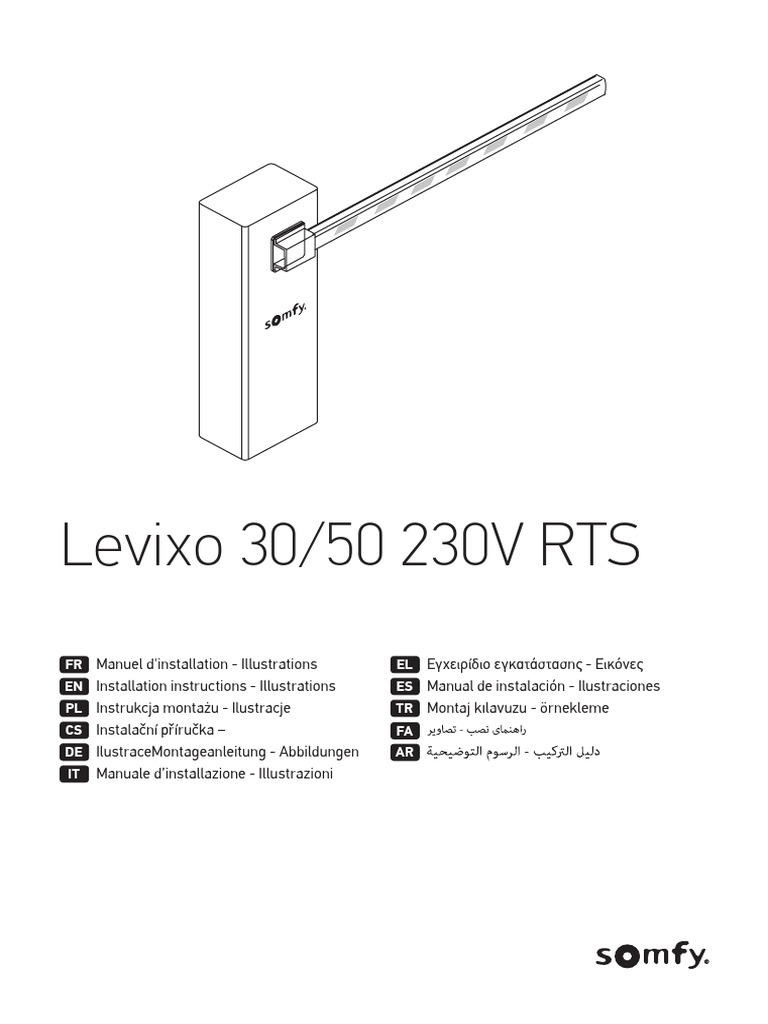 Somfy Levixo 30-50-230v Rts FR en PL Cs de It El Es TR Fa Ar | PDF ...