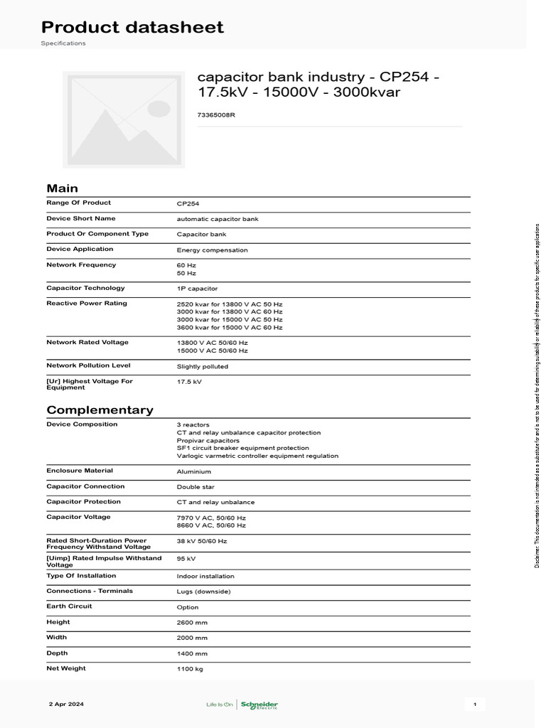 CP254 Automatic Capacitor Bank Specs | PDF | Capacitor | Alternating ...