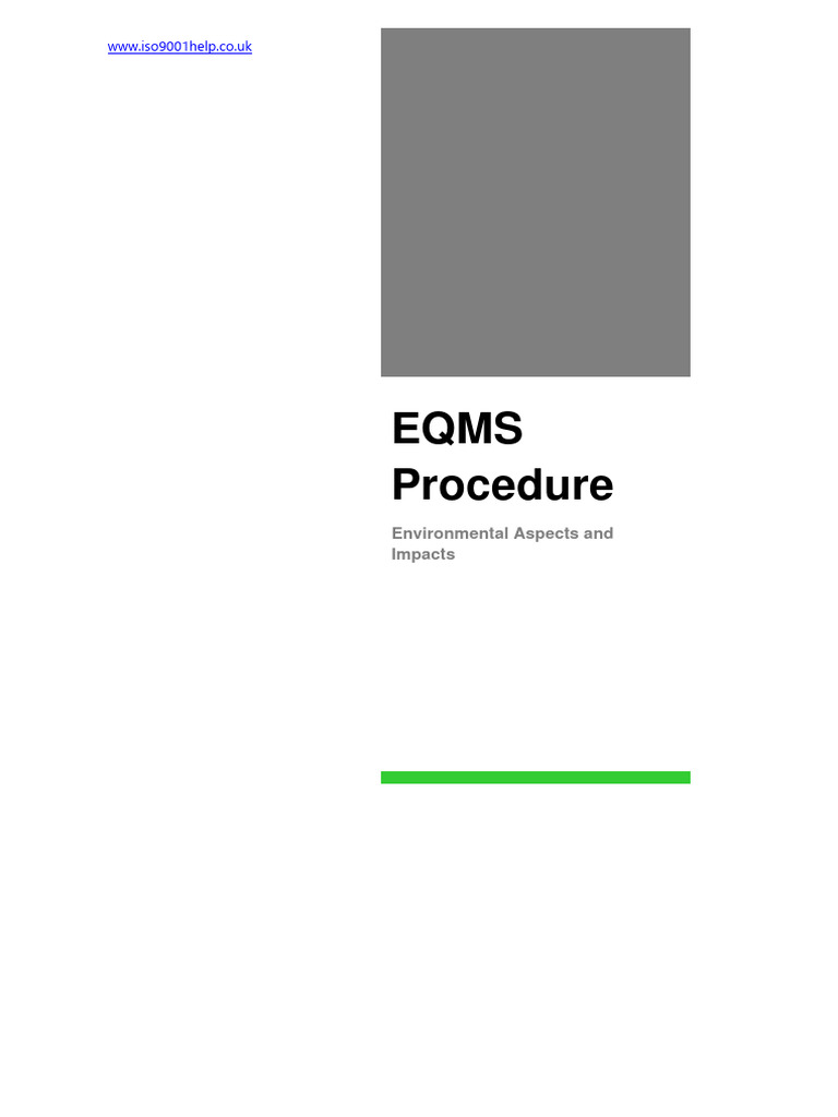 EQMS Aspects & Impacts Procedure | PDF | Risk | Risk Assessment