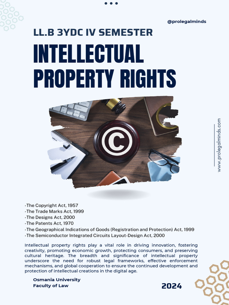 IPR Guide LLB - IV Semester - Prolegalminds | PDF | Patent | Copyright