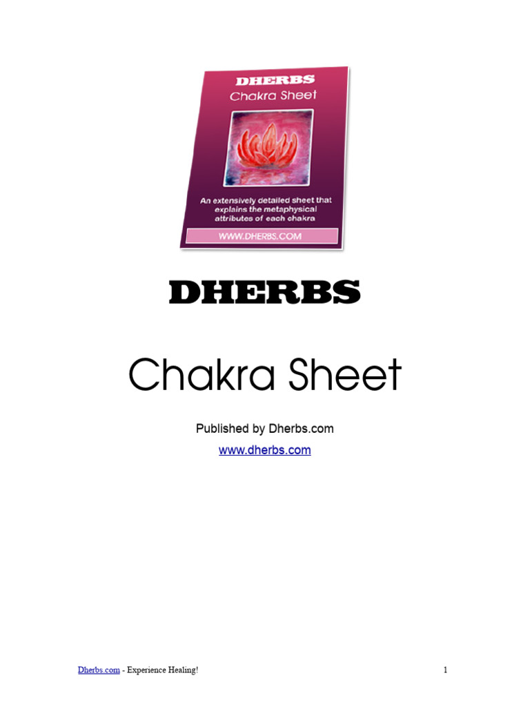 Chakra Sheet | PDF | Experience | Chakra