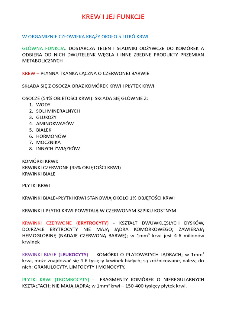 KREW I JEJ FUNKCJE | PDF