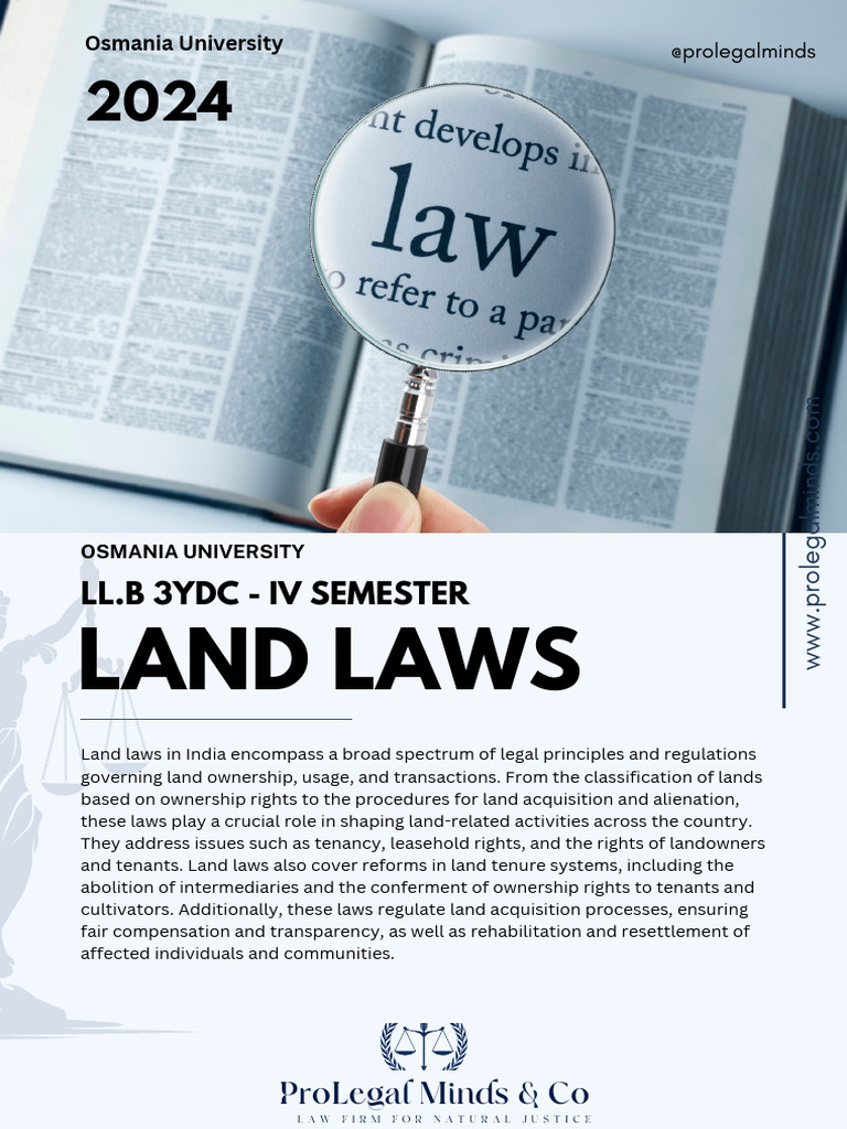 Land Laws Llb Iv Semester Prolegalminds Pdf Leasehold Estate