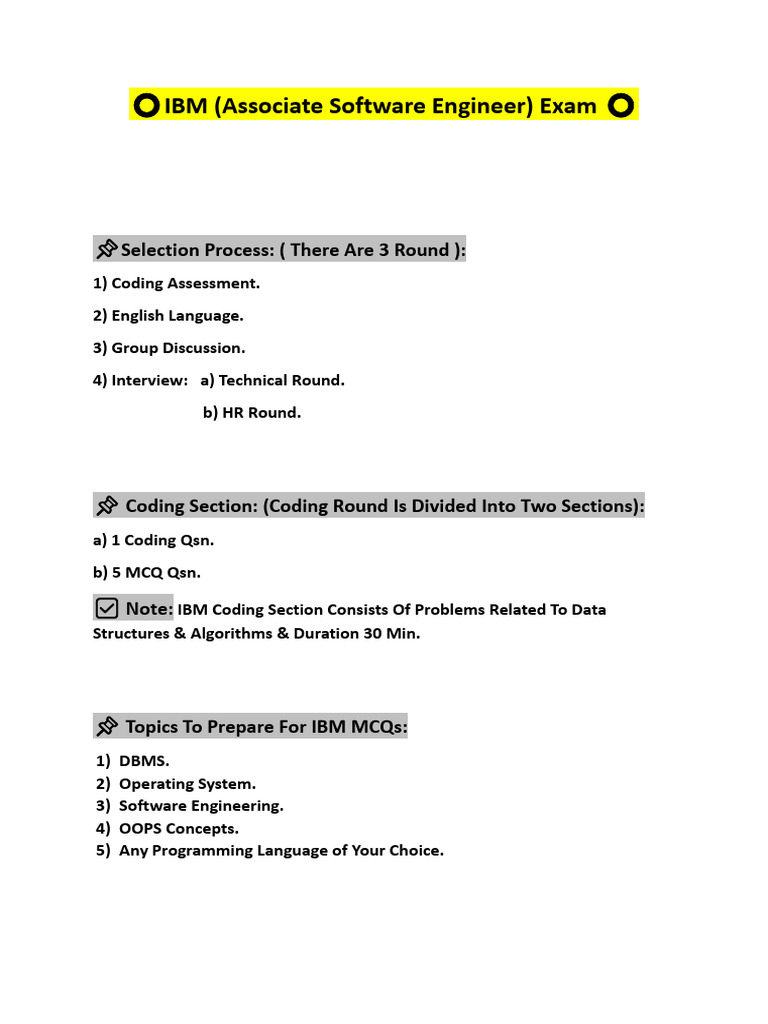 IBM Placement Material By ABC | PDF | Computer Programming | Computer Engineering
