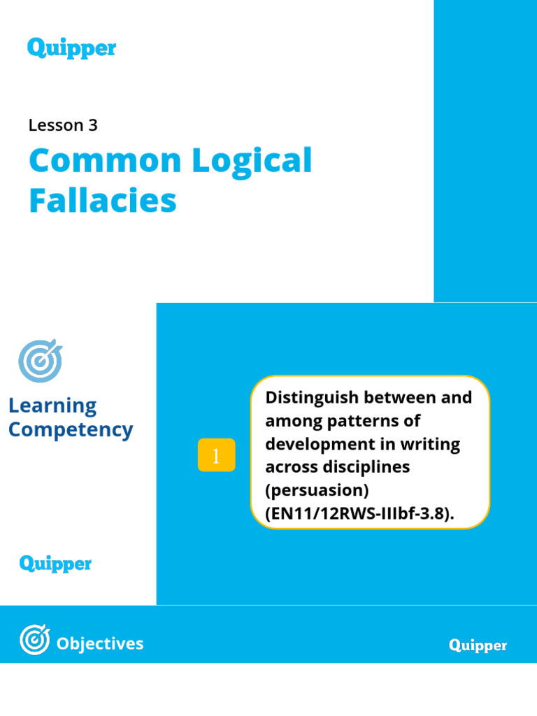 Reading and Writing - Unit 6 - Lesson 3 - Common Logical Fallacies ...