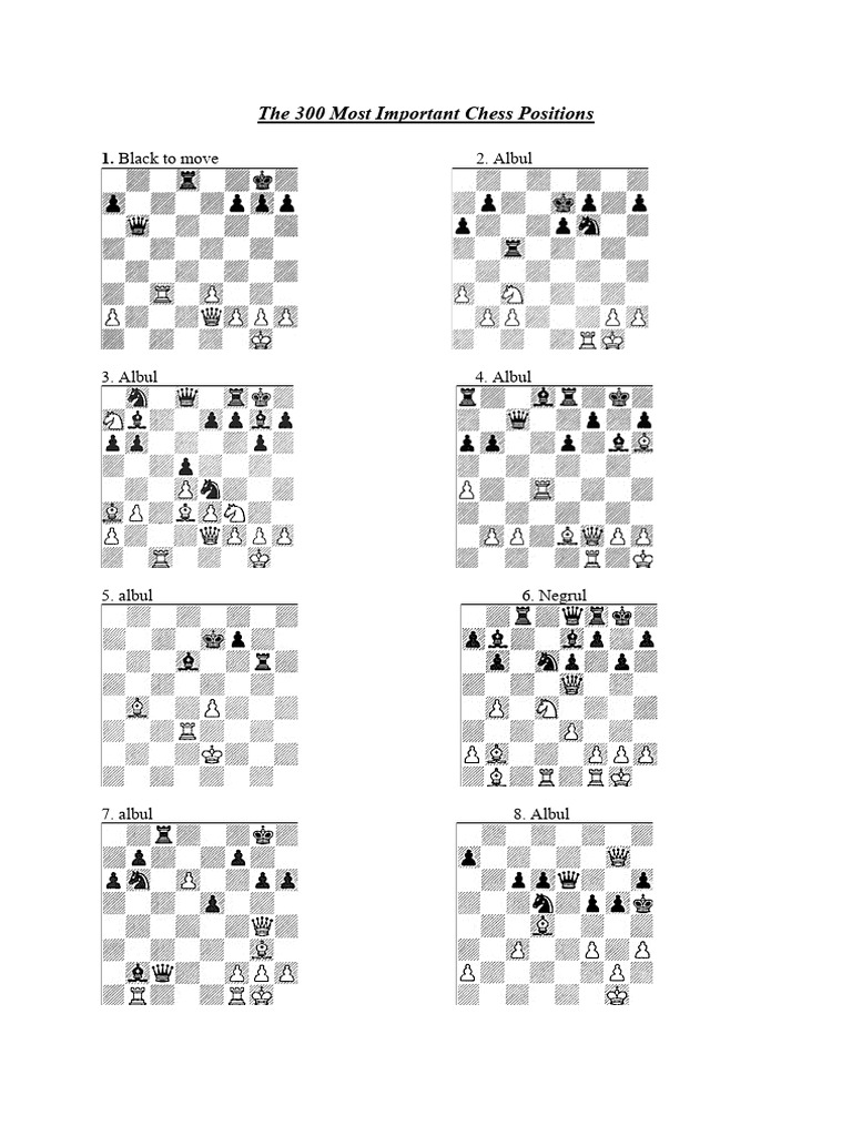 300 Key Chess Positions Explained | PDF | Traditional Board Games ...