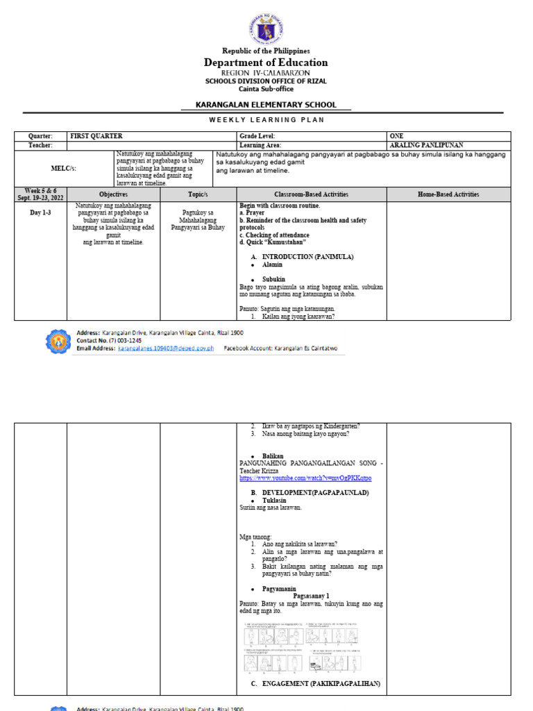 Grade 1 WLP Q1 W3 Ap | PDF
