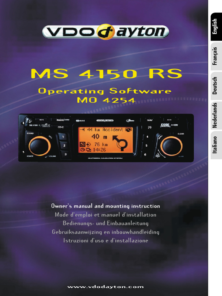 VDO Navigation System Manual | PDF | Electrical Connector | Traffic