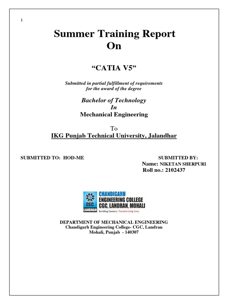 Niketan Catia Project | PDF | Computer Aided Design | Product Lifecycle