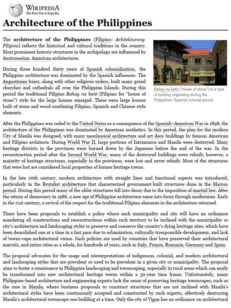 Architecture of the Philippines - Wikipedia | PDF | Fortification ...