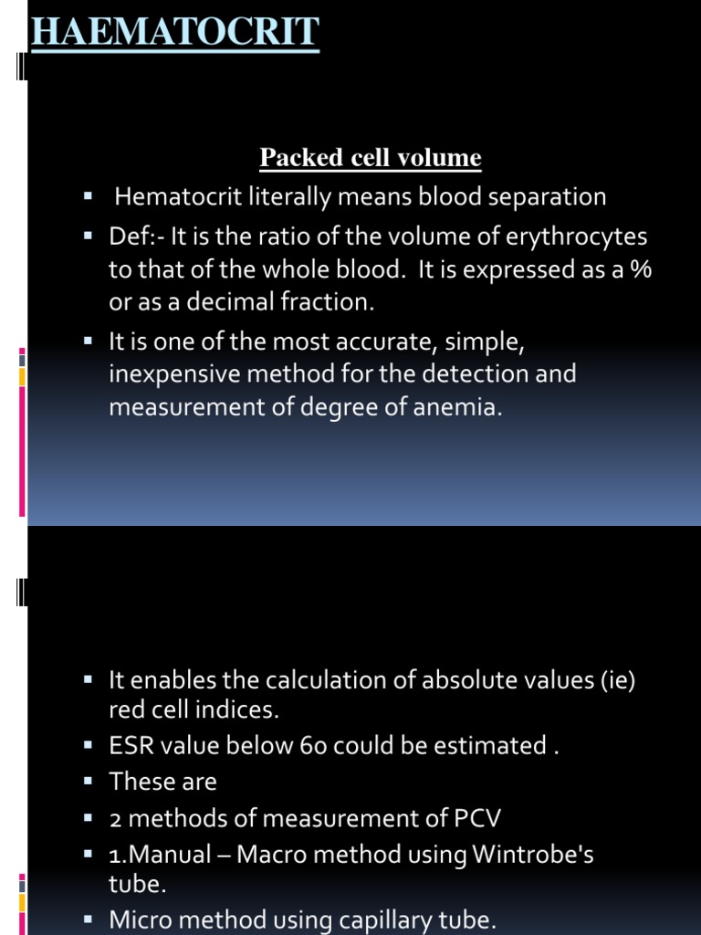 Haematocrit Data | PDF | Anemia | Red Blood Cell