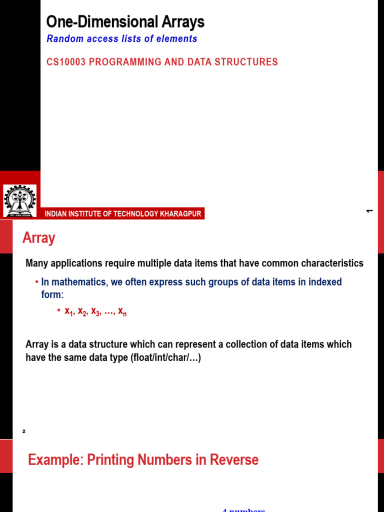 05 Arrays Pdf Integer Computer Science Software Engineering