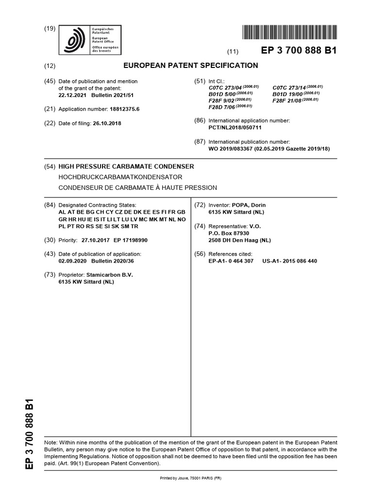 Carbamate Condenser | Download Free PDF | Urea | Heat Exchanger