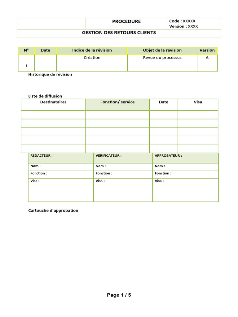 Procédure de Gestion des Retours Clients | PDF | Informatique