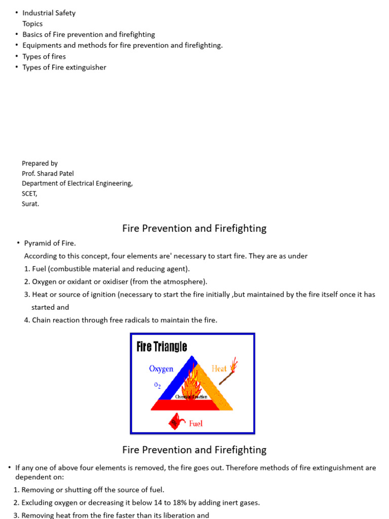Fire Prevention and Fire Fighting (Industrial Safety) | PDF | Fires ...