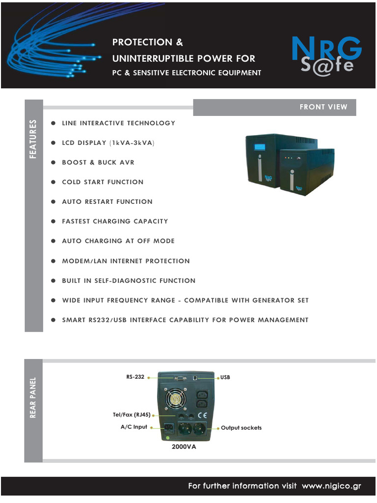 NRG SAFE 600-3000VA | PDF | Manufactured Goods | Information And Communications Technology