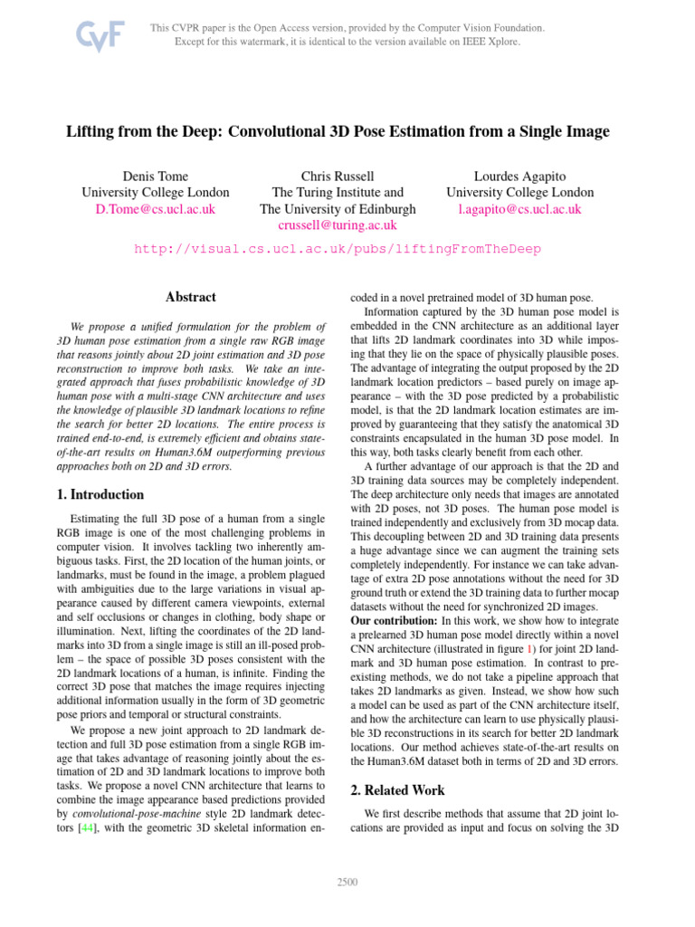 Tome Lifting From The CVPR 2017 Paper | PDF | Matrix (Mathematics) | 3 D Computer Graphics