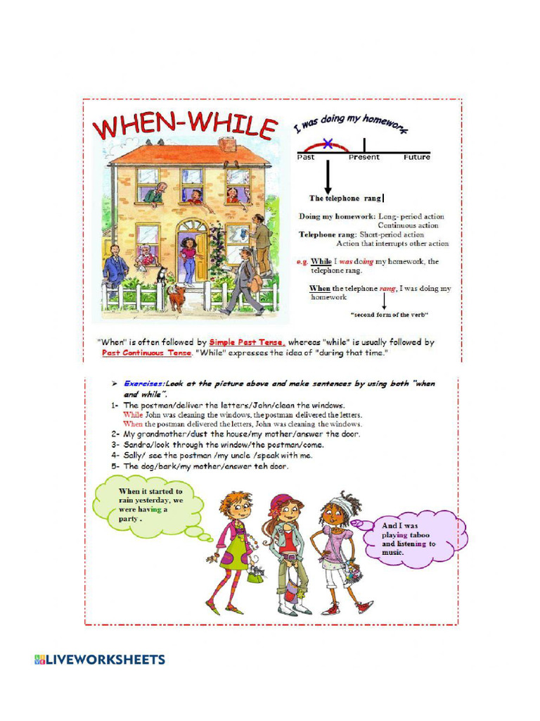 Past Simple and Continuous interruptions | PDF