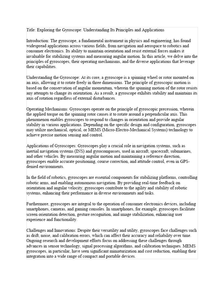 Gyro | Download Free PDF | Gyroscope | Rotation