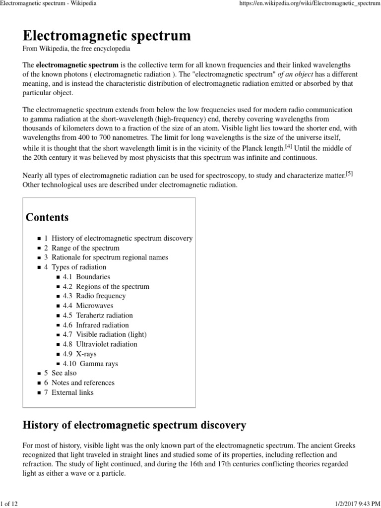 Electromagnetic Spectrum 2017 Pdf Electromagnetic Spectrum