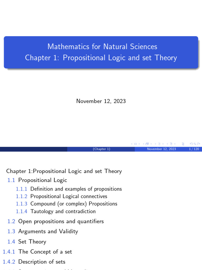 Ch-1 Logicandsettheory | PDF | Logic | Proposition