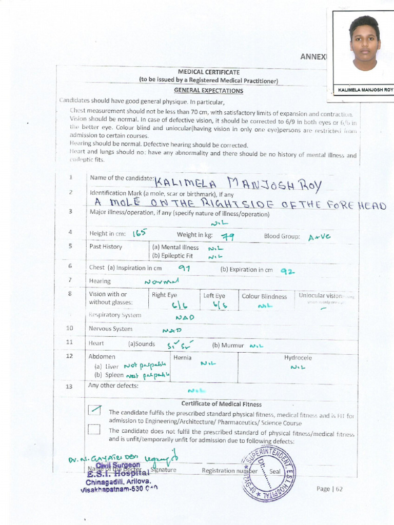 Medical Certificate | PDF