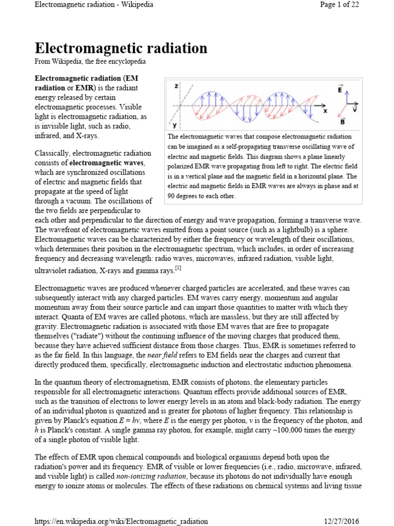 Electromagnetic Radiation 2016 | PDF | Electromagnetic Radiation ...
